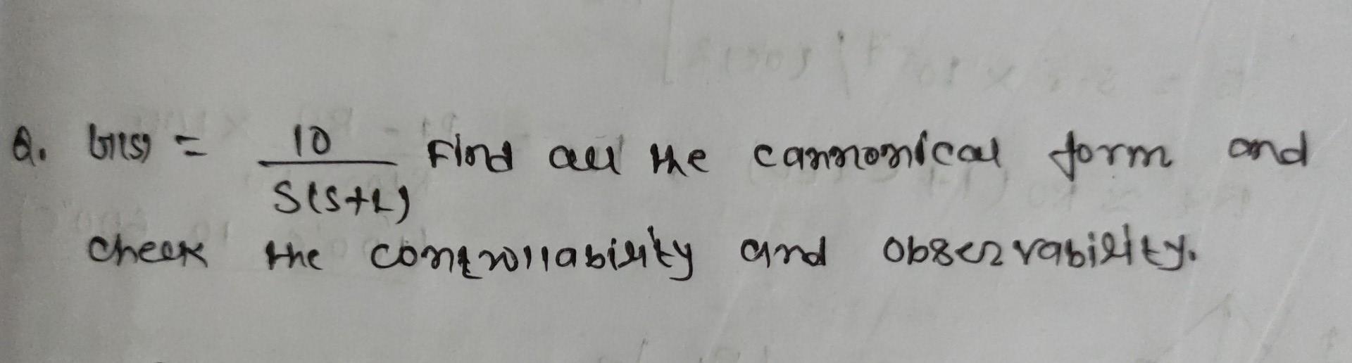 Solved find the all the cannonical form (1) controllable | Chegg.com