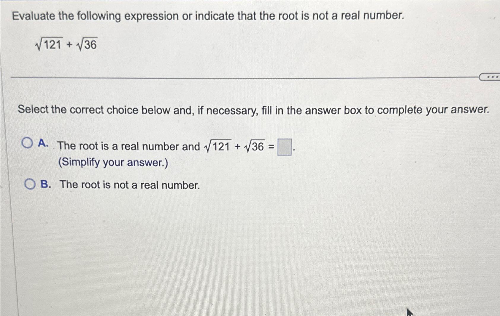 Solved Evaluate the following expression or indicate that | Chegg.com