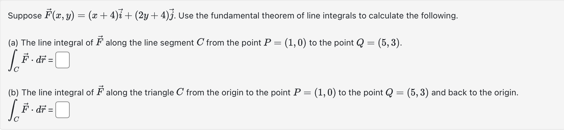 Solved Suppose vec(F)(x,y)=(x+4)vec(i)+(2y+4)vec(j). ﻿Use | Chegg.com