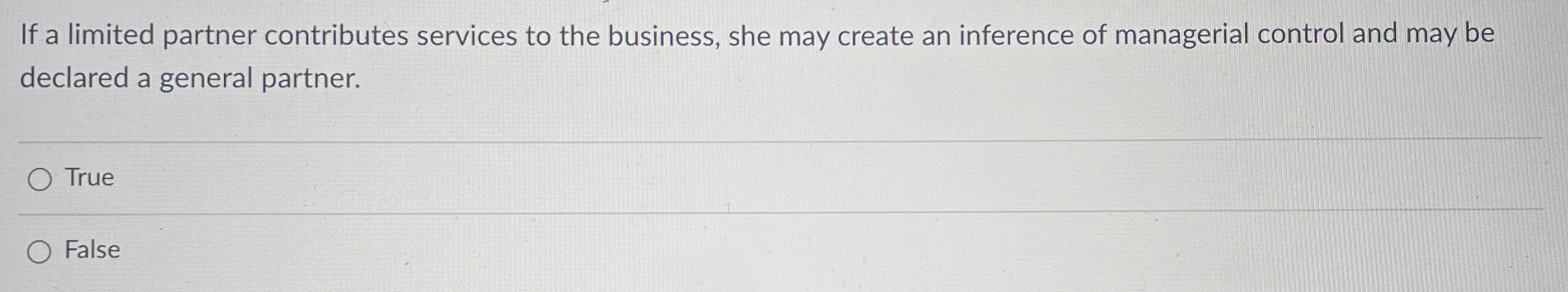 Solved If a limited partner contributes services to the | Chegg.com