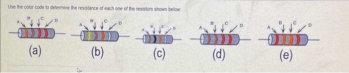 Solved Use the color code to determine the resistance of | Chegg.com