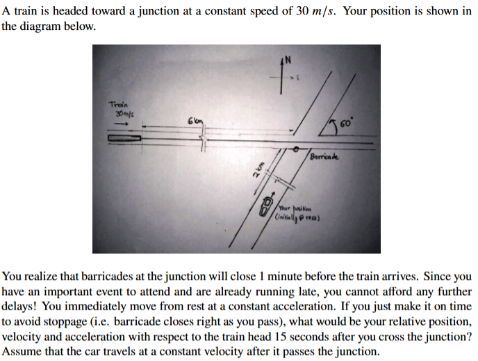 Solved A train is ﻿headed toward a junction at ﻿a constant | Chegg.com