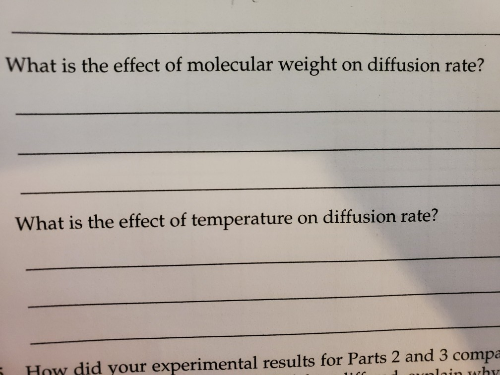Solved What is the effect of molecular weight on diffusion | Chegg.com
