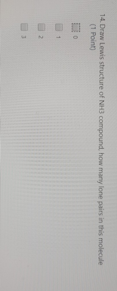 Solved 14. Draw Lewis structure of NH3 compound, how many | Chegg.com