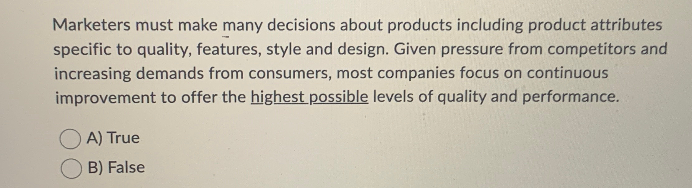 Solved Marketers must make many decisions about products | Chegg.com