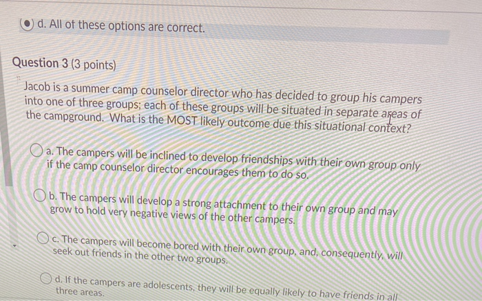 Solved d. All of these options are correct. Question 3 (3 | Chegg.com