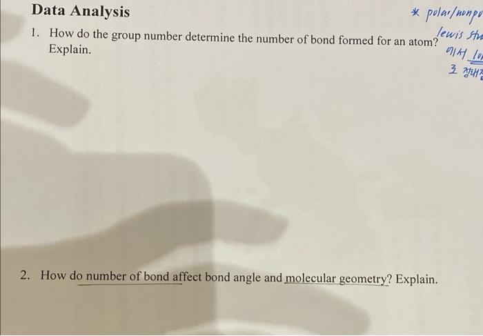 Solved * polar/non po Data Analysis lewis stru 1. How do the | Chegg.com
