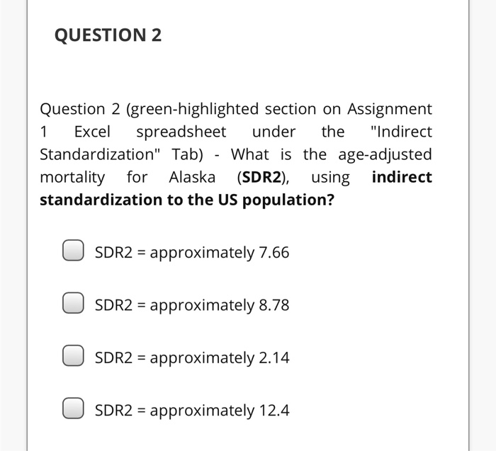 source data Direct Standardization Indirect | Chegg.com