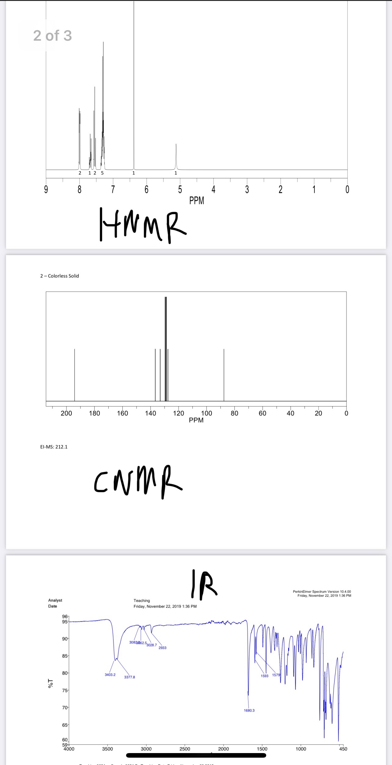 Based on the graphs below. UtilizingHNMR, NMR and the | Chegg.com