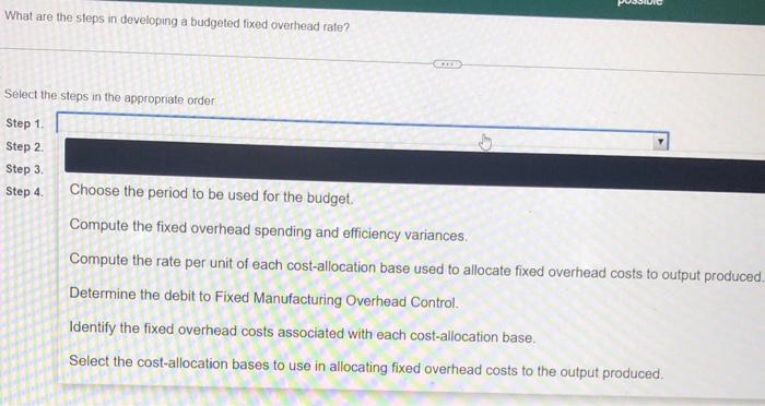 Solved What are the steps in developing a budgeted fixed | Chegg.com