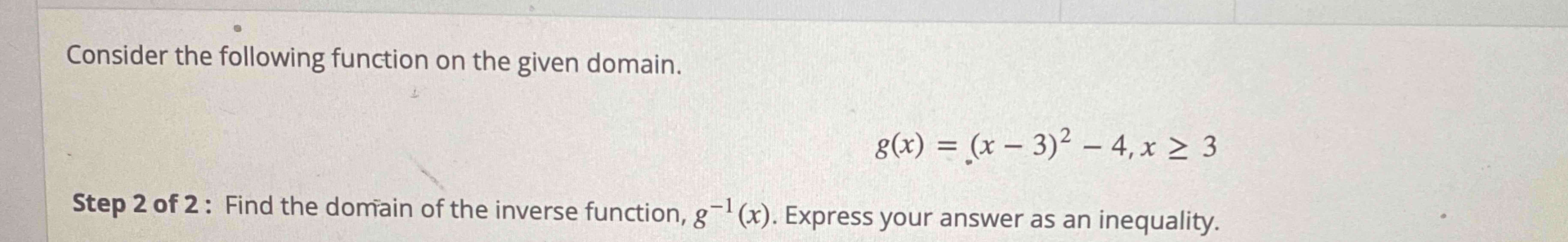 Solved Consider the following function on the given | Chegg.com