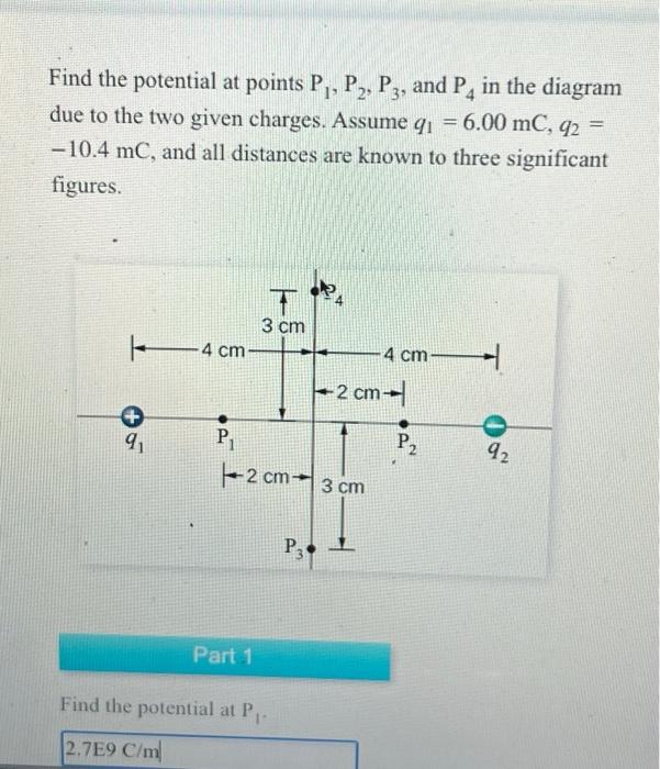 Solved Find the potential at points P₁, P₂, P3, and P4 in | Chegg.com