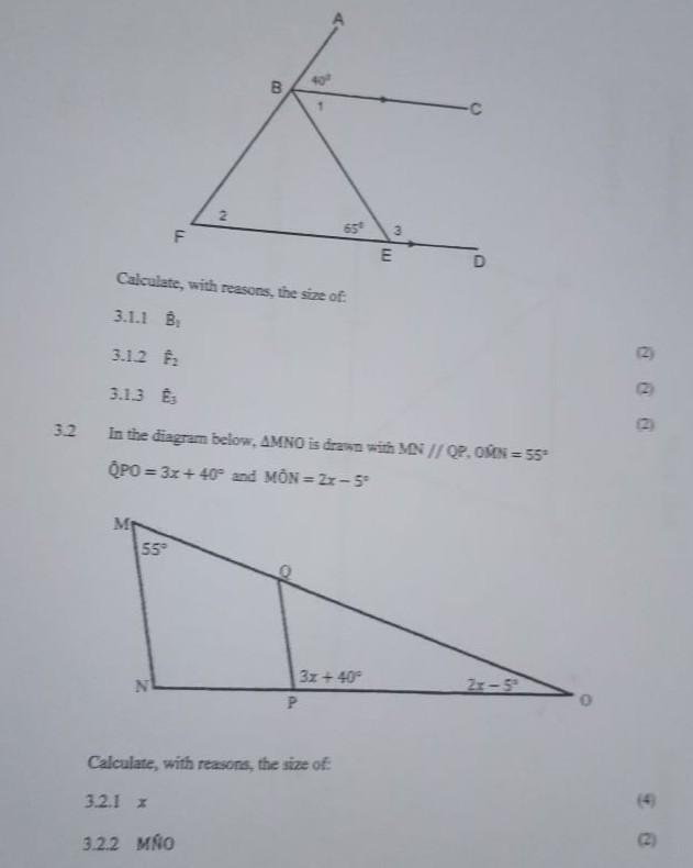 Solved Calculate, with reasons, the size of: 3.12F^2 3.13E^3 | Chegg.com