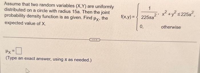 Solved Assume that two random variables (X,Y) are uniformly | Chegg.com