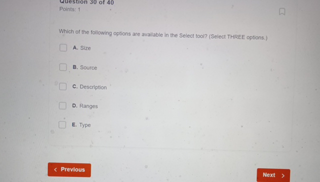 Solved Question 30 ﻿of 40Points: 1Which of the following | Chegg.com