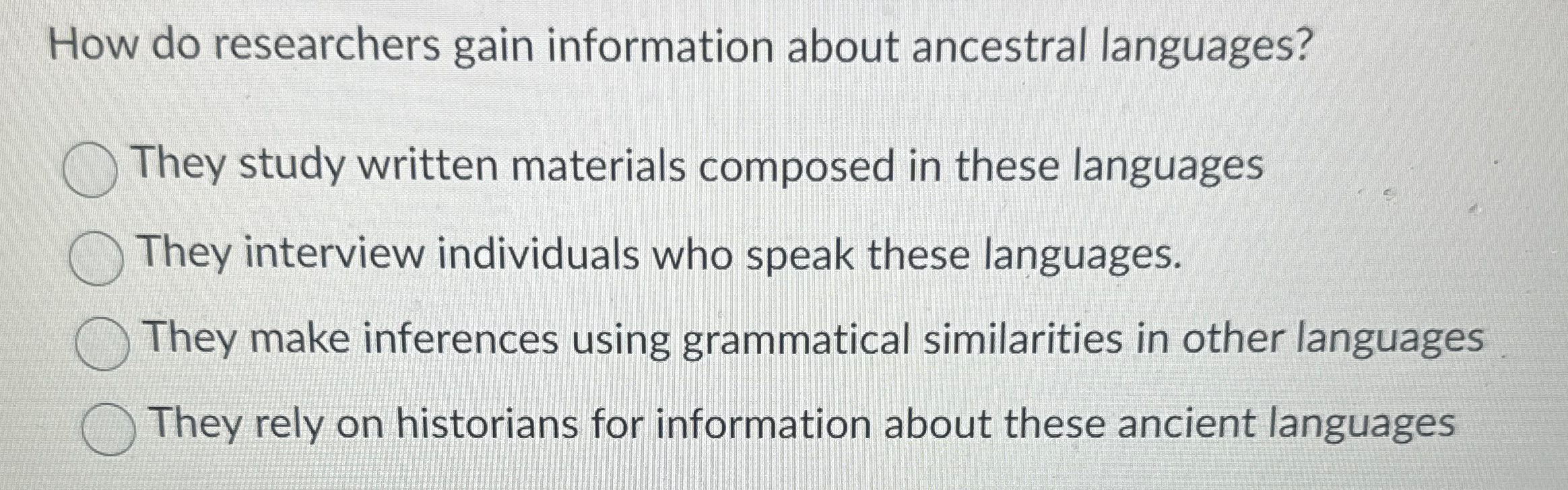 Solved How do researchers gain information about ancestral | Chegg.com