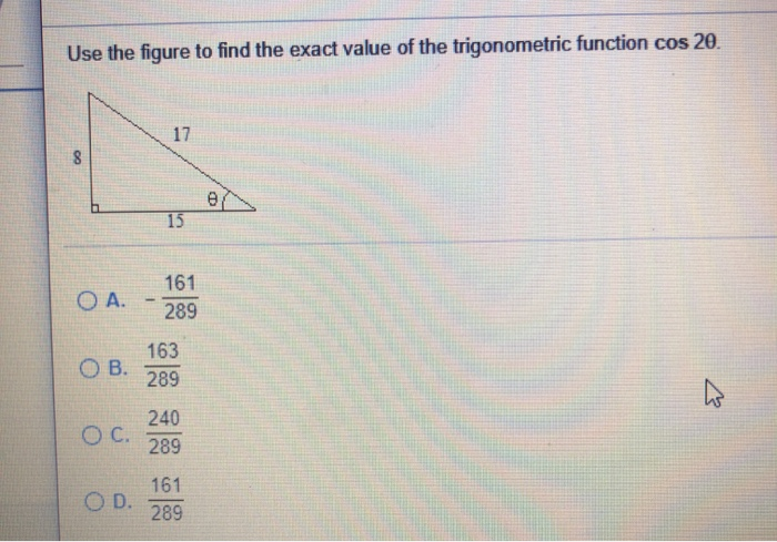 Solved Use the figure to find the exact value of the | Chegg.com