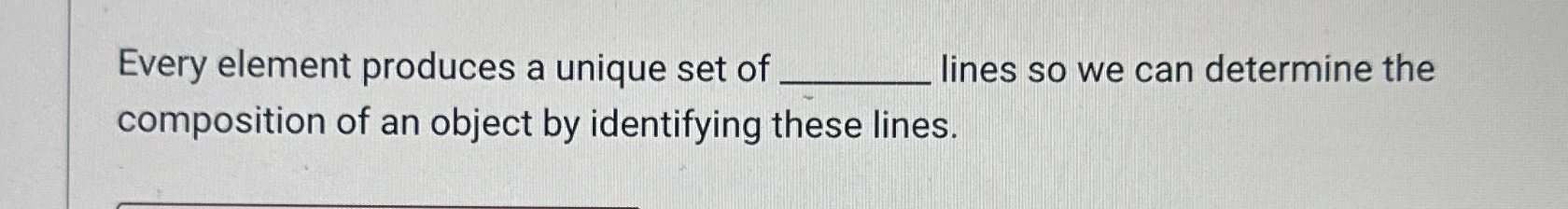 Solved Every element produces a unique set of lines so we | Chegg.com