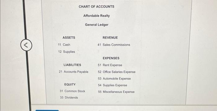Solved Fill out chart of accounts, general journal, T | Chegg.com