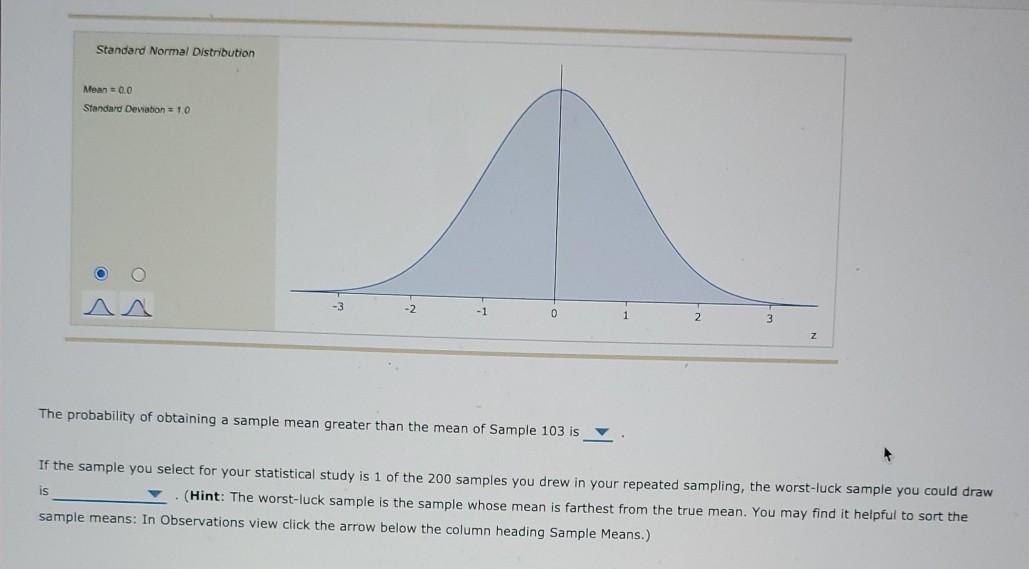 Solved Standard Normal Distribution Mean=0.0 Standard | Chegg.com