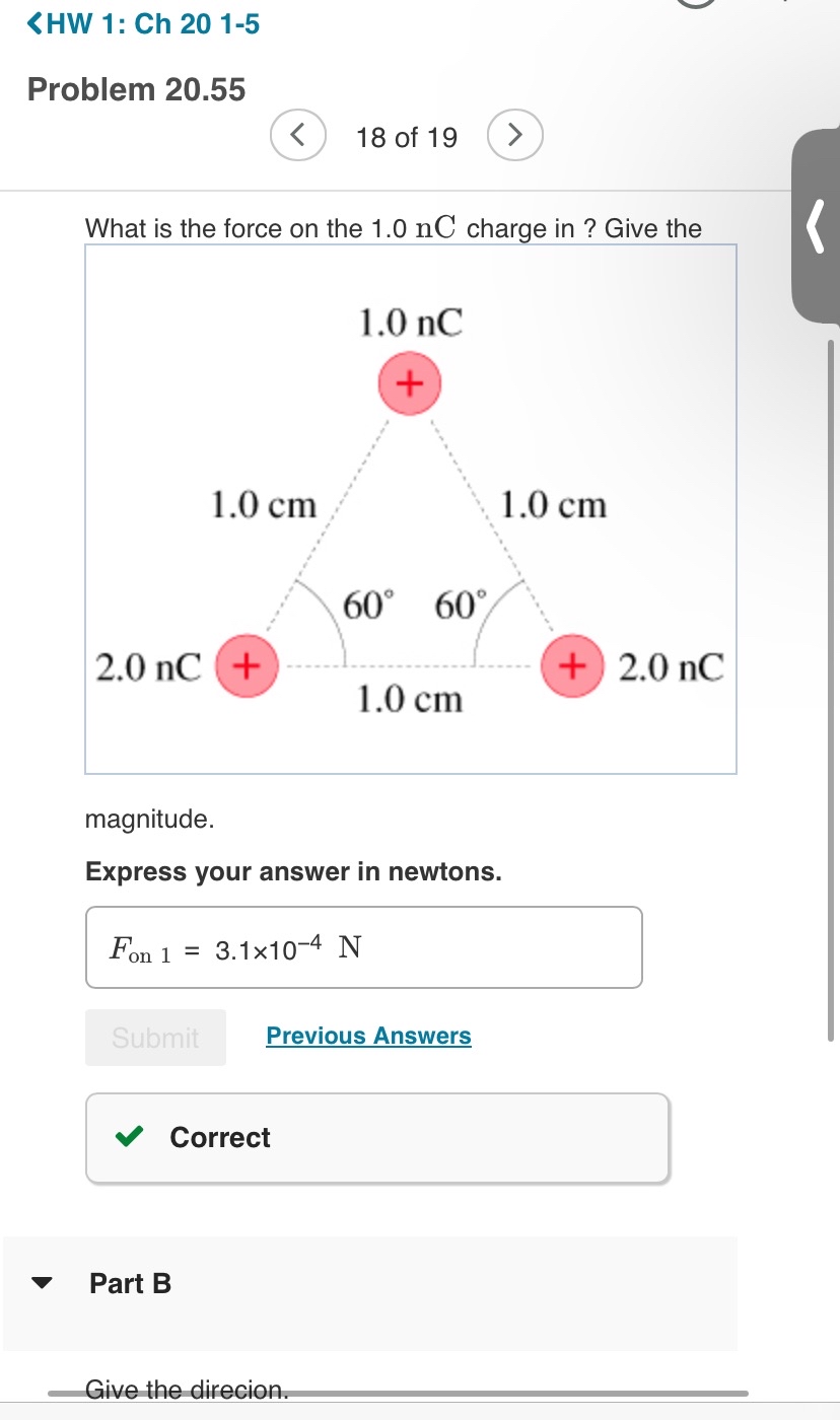 Solved HELP with part B!!! ﻿Find and give direction for part | Chegg.com