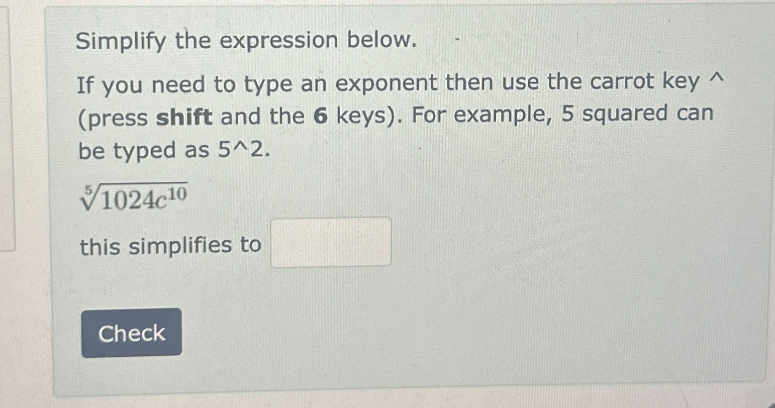 Solved Simplify the expression below.If you need to type an | Chegg.com