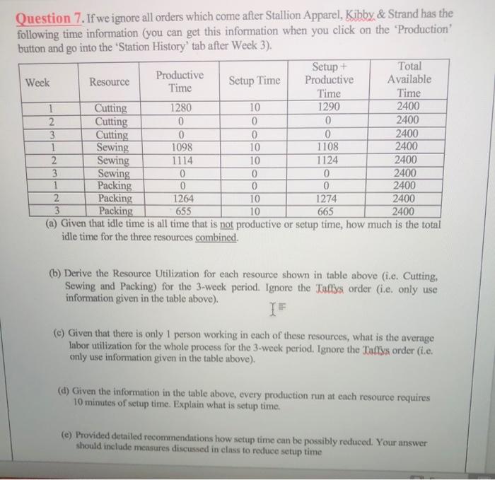 Solved Question 7. If we ignore all orders which come after | Chegg.com