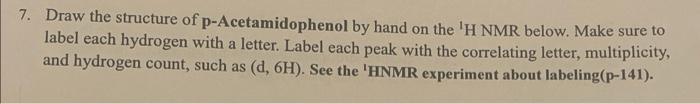 Solved 7. Draw the structure of p-Acetamidophenol by hand on | Chegg.com