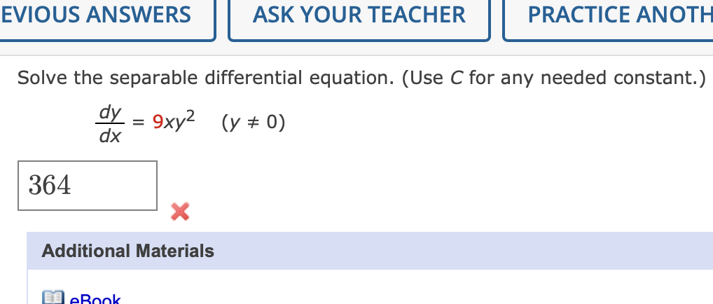Solved Solve the separable differential equation. (Use C | Chegg.com