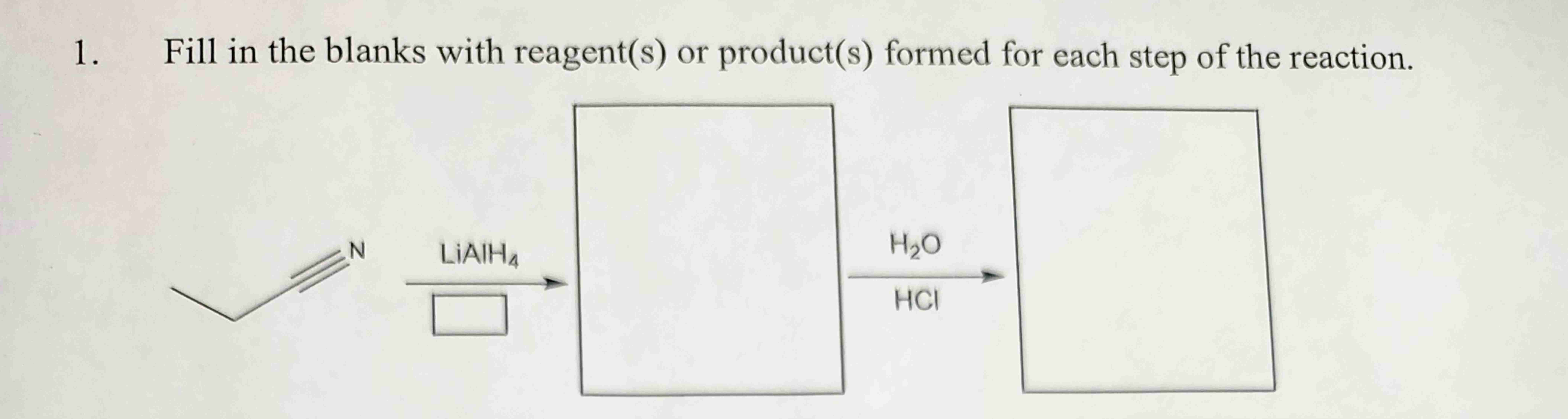 Solved please solve asapFill in the blanks with reagent(s) | Chegg.com