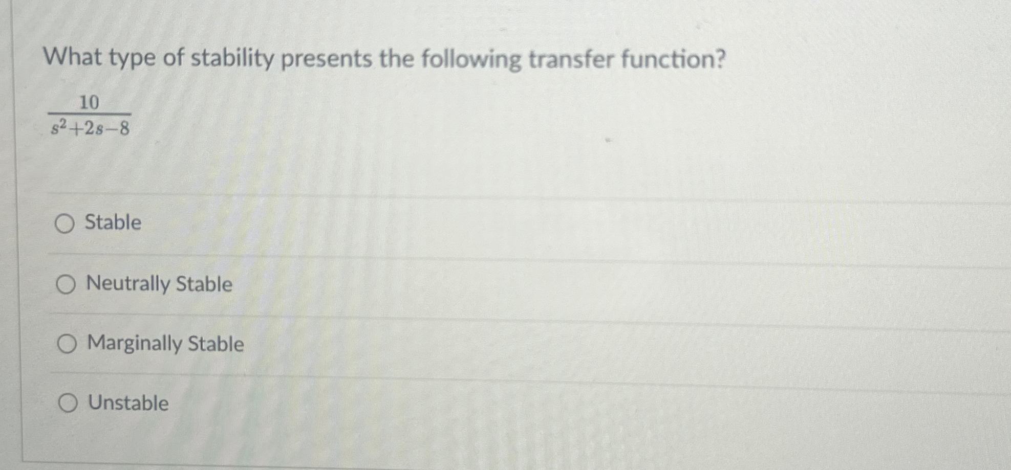 Solved What type of stability presents the following | Chegg.com