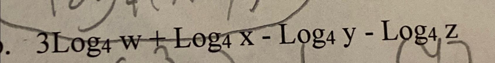 Solved 3log4w+log4x-log4y-log4z | Chegg.com