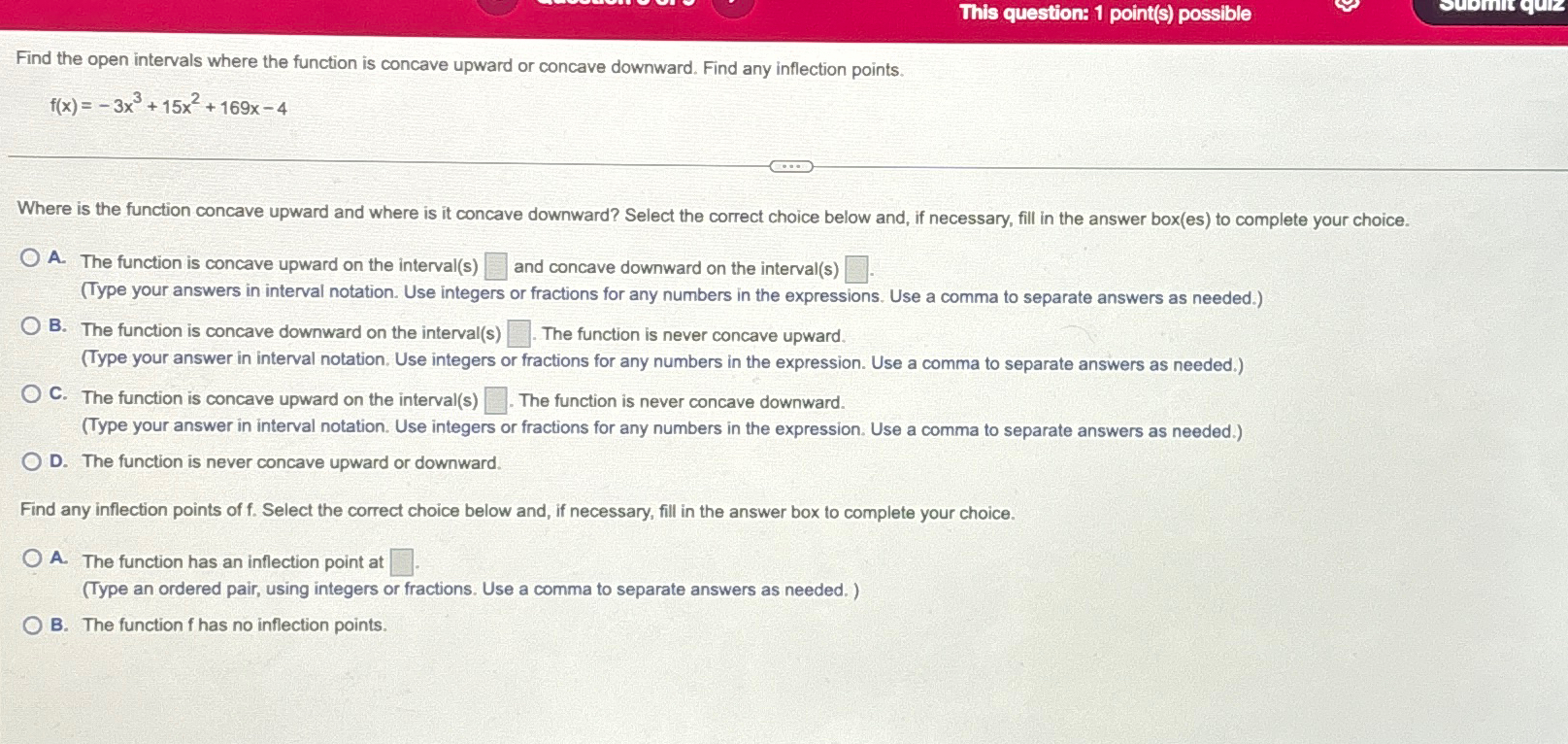 Solved This question: 1 ﻿point(s) ﻿possibleFind the open | Chegg.com