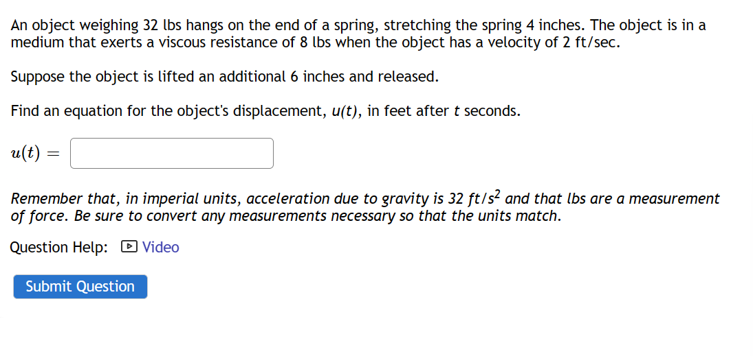 Solved An object weighing 32 ﻿lbs hangs on the end of a | Chegg.com