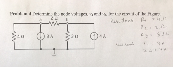 Solved Problem 4 Determine the node voltages, va and vb, for | Chegg.com