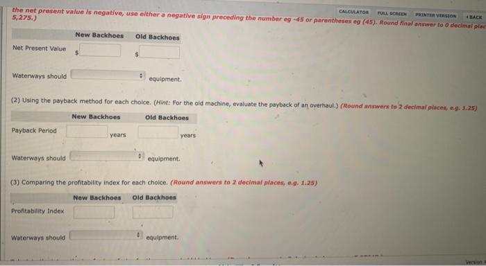Solved CALCULATOR FULL SCREEN PRINTER VERSION BACK NET | Chegg.com