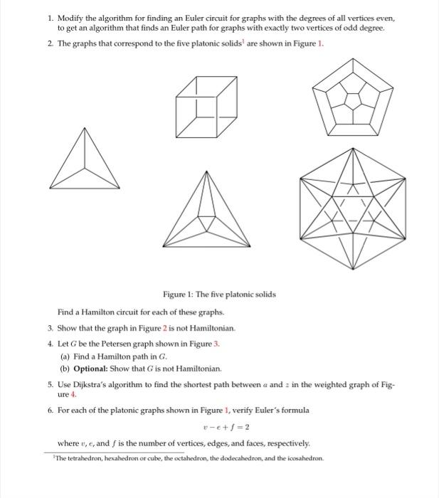 Solved 1 Modify The Algorithm For Finding An Euler Circuit