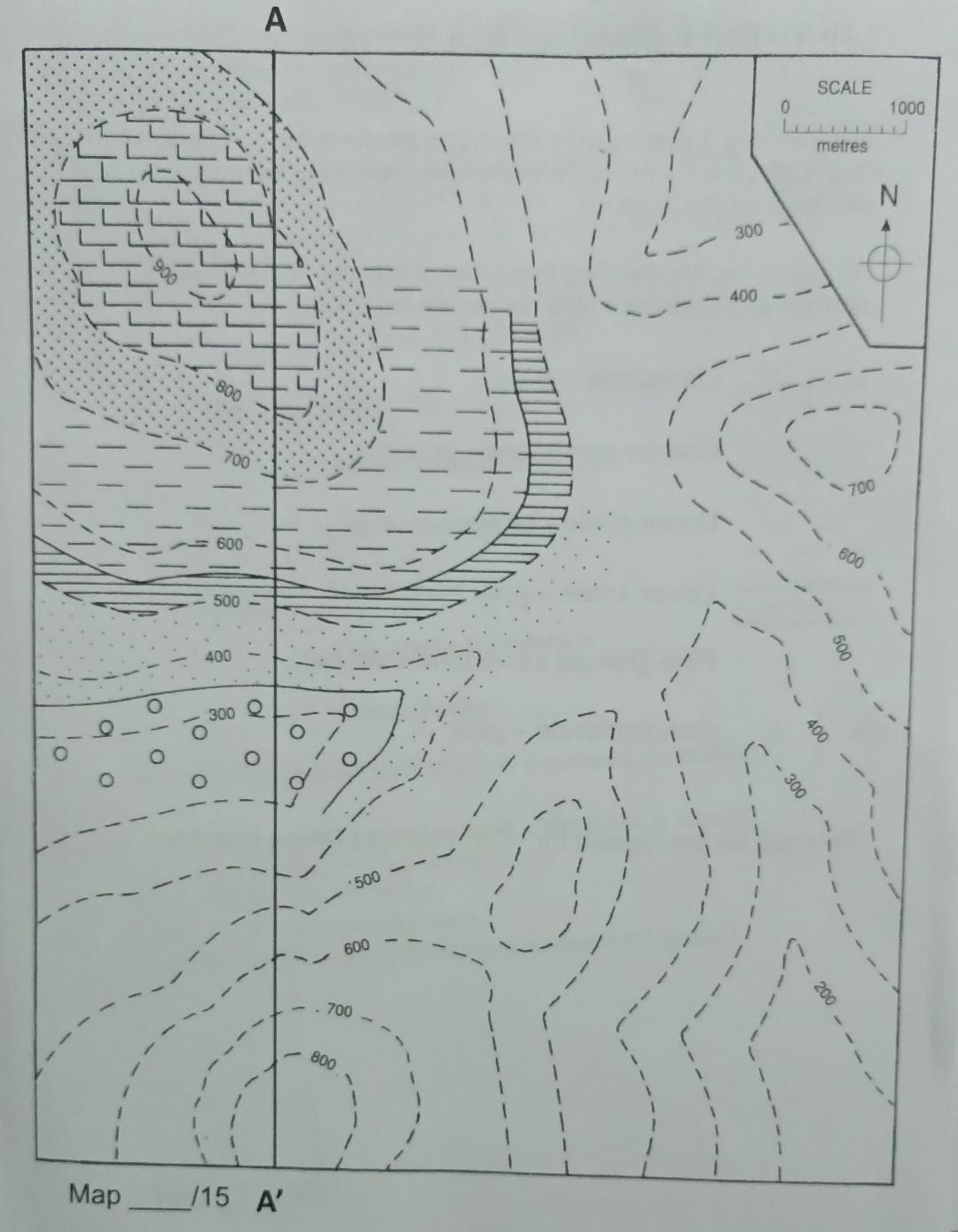 Solved Observe map 1 and note the lithology patterns in the | Chegg.com