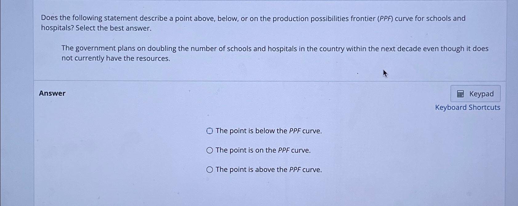 Solved Does the following statement describe a point above, | Chegg.com