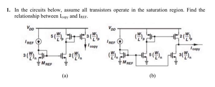 Solved In the circuits below, assume all transistors operate | Chegg.com