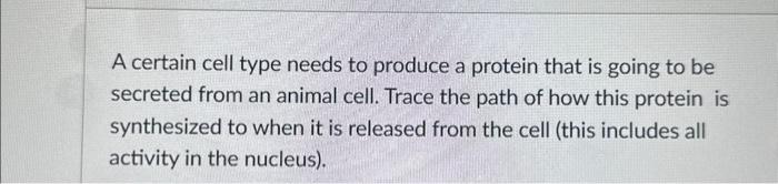 A certain cell type needs to produce a protein that | Chegg.com
