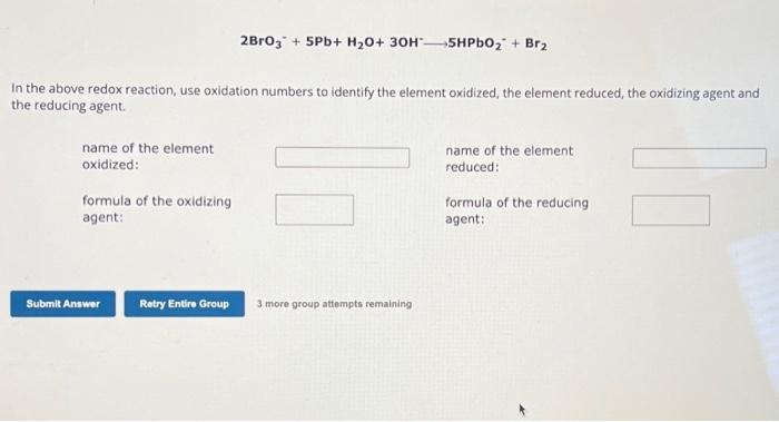 Solved In the above redox reaction, use oxidation numbers to | Chegg.com