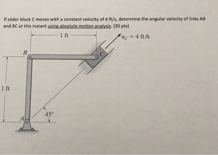 Solved If slider block C moves with a constant velocity of 4 | Chegg.com