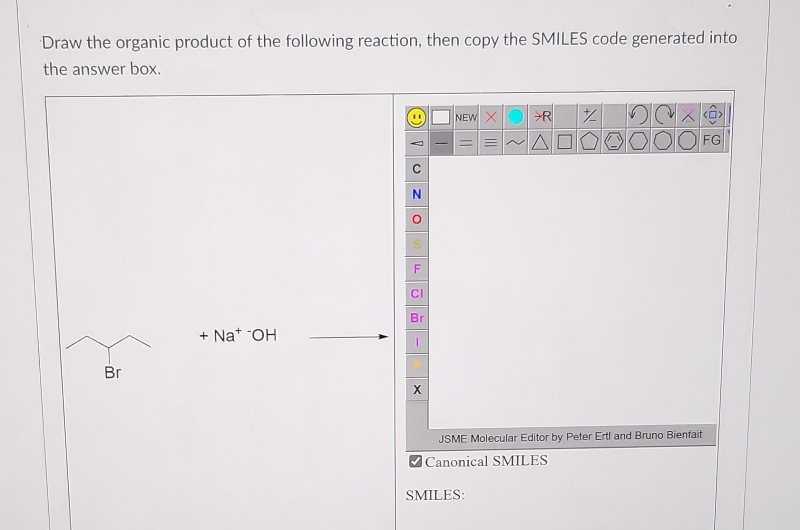 Solved Draw the organic product of the following reaction, | Chegg.com