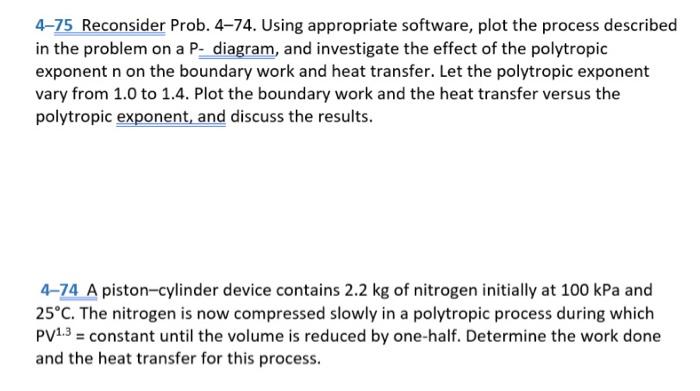 Solved 4–75 Reconsider Prob. 4-74. Using appropriate | Chegg.com