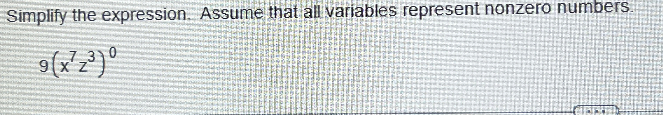 Solved Simplify The Expression. Assume That All Variables 