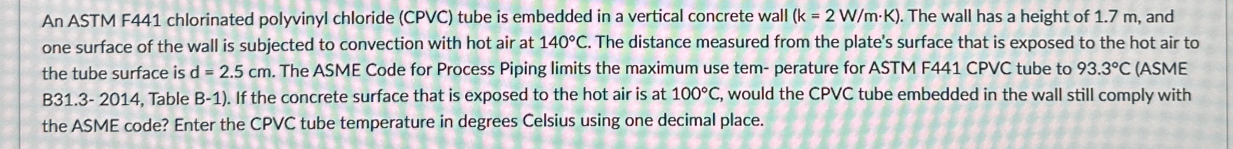 [Solved]: An ASTM F441 chlorinated polyvinyl chloride (CPVC)