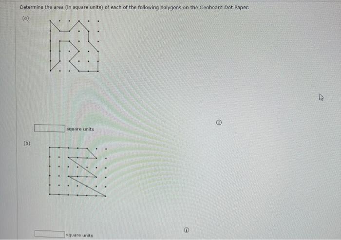 Solved Determine the area (in square units) of each of the | Chegg.com