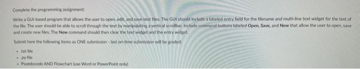 Solved Complete The Programming Assignment Write A Gul Based 
