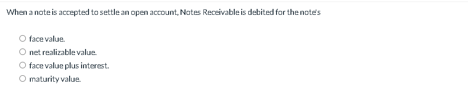 Solved When a note is accepted to settle an open account, | Chegg.com